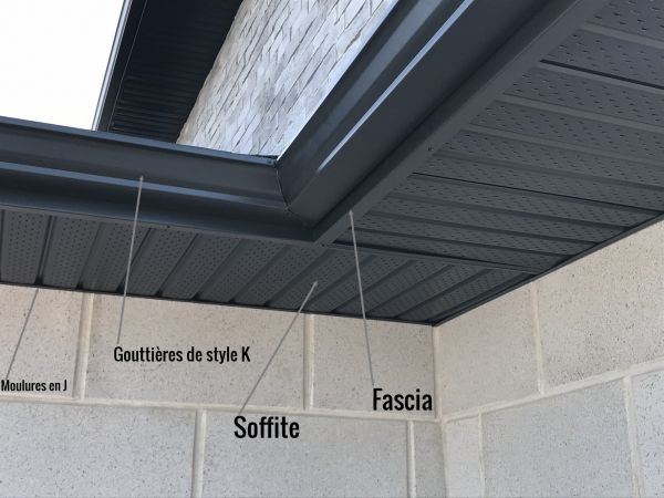 Soffite Ventilé à 4 Panneaux De 16 PO en Aluminium - ACM Gouttières
